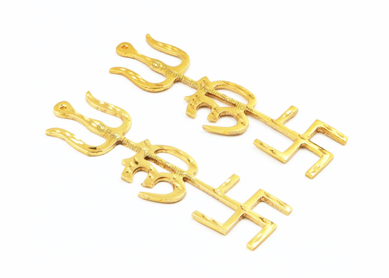 ARKAM Swastik Om Trishul Trishakti Yantra / Brass Trishakti / Tri ...