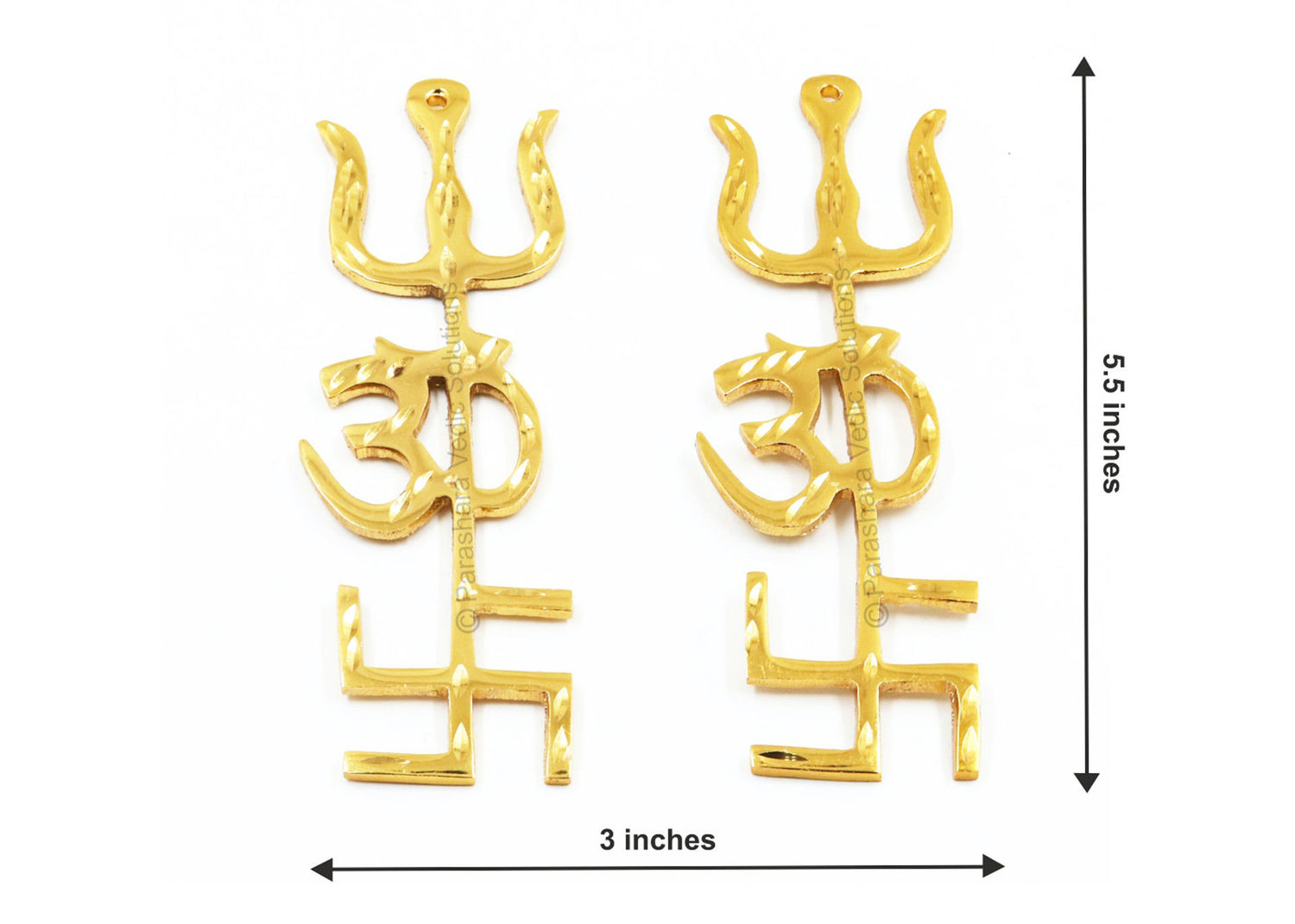 ARKAM Swastik Om Trishul Trishakti Yantra / Brass Trishakti / Tri ...