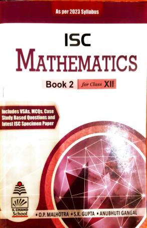 ISC Mathematics Book 2 Class 12 – Retail Maharaj