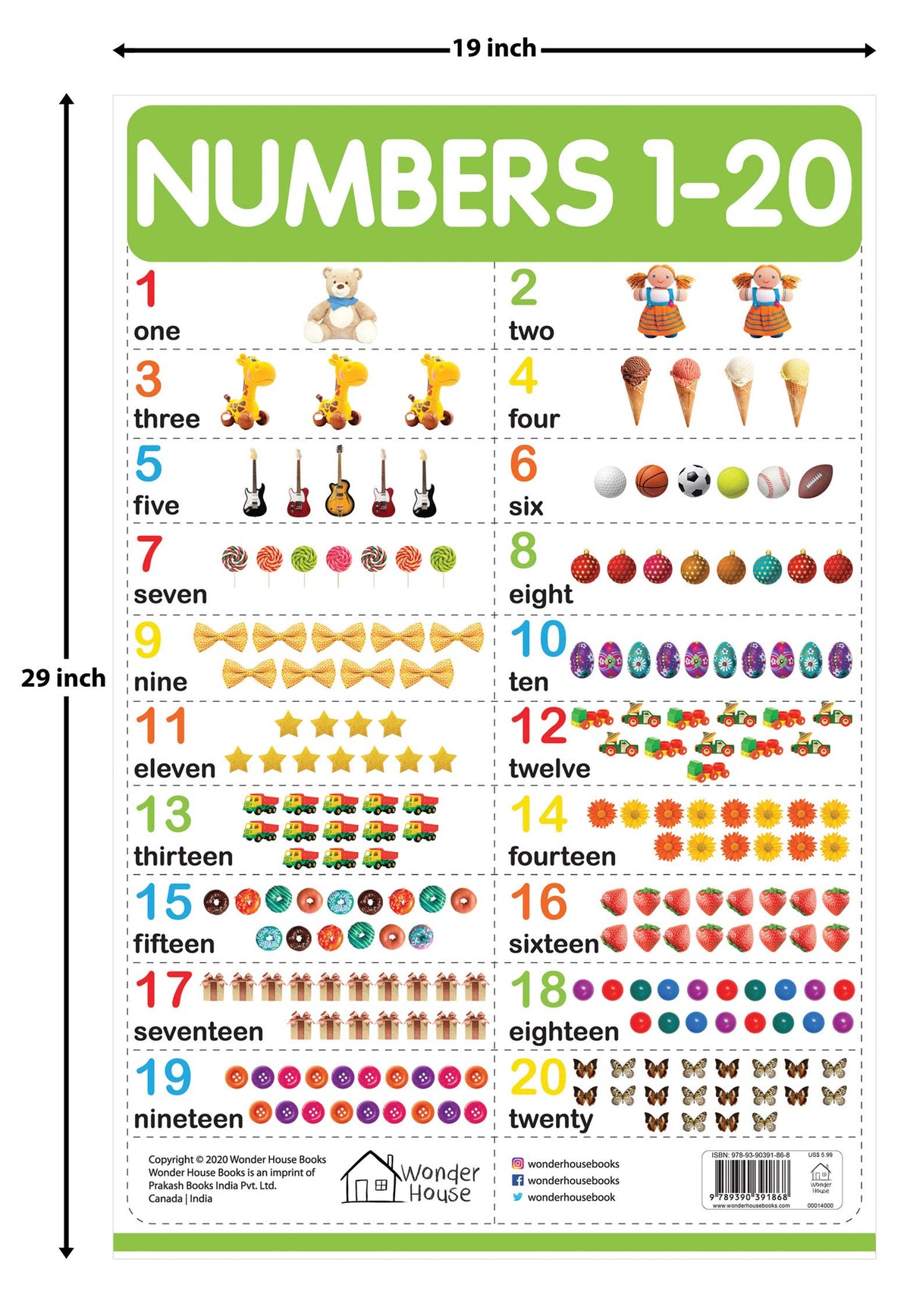 Numbers 1-20 - My First Early Learning Wall Chart: For Preschool, Kind