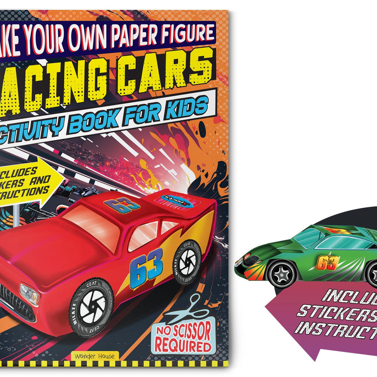 Make Your Own Paper Figures – Racing Cars Cut, Fold & Create Your Own ...