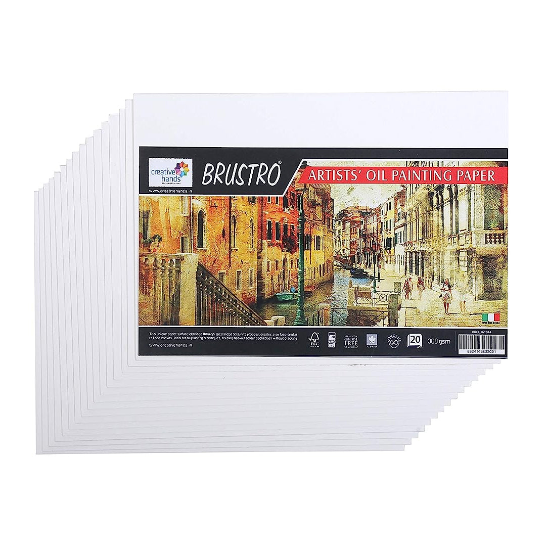 Brustro Artist Oil Painting Paper Sheets 300 GSM Acid Free Archival ...