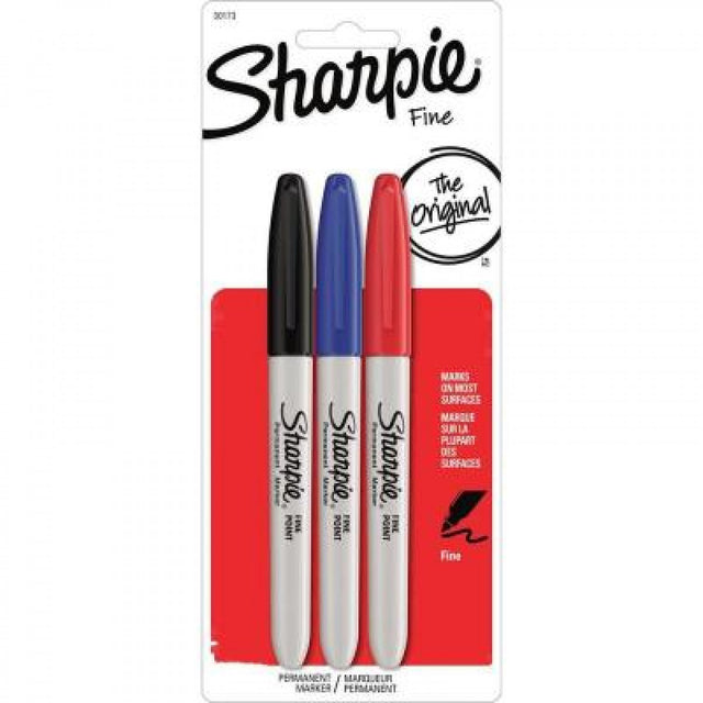 Sharpie Fine Tip Permanent Marker 3 Piece Assorted Colors Set | Retail ...