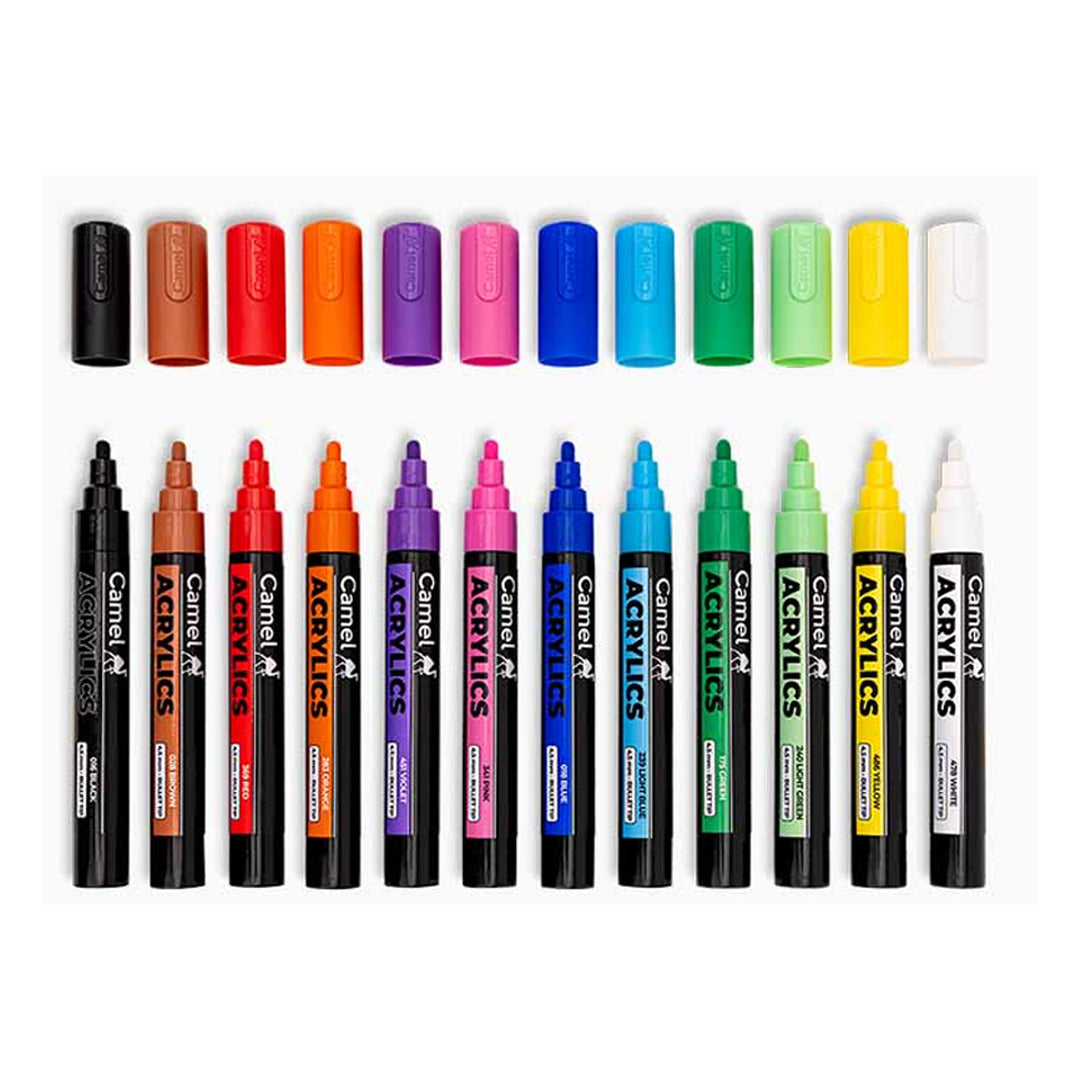 Camel Acrylic Paint Markers Set for Multi Surface Art | Retail Maharaj