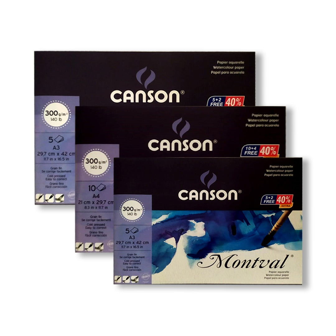 Canson Montval Watercolour Paper Cut Sheets 300gsm A5 A4 A3 | Retail ...