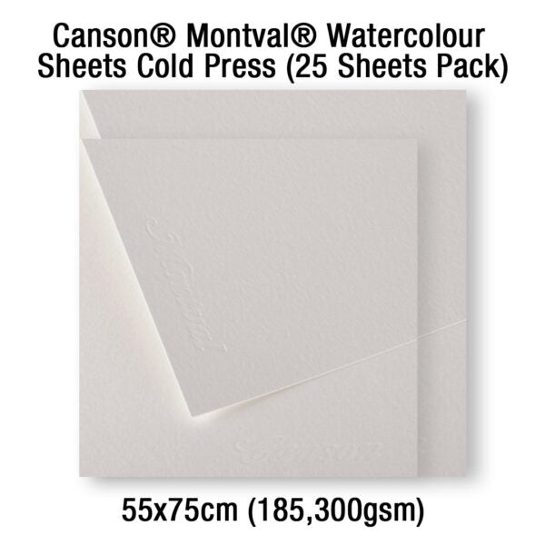 Canson Montval Cold Press Watercolour Sheets Artist Paper Pack | Retail ...