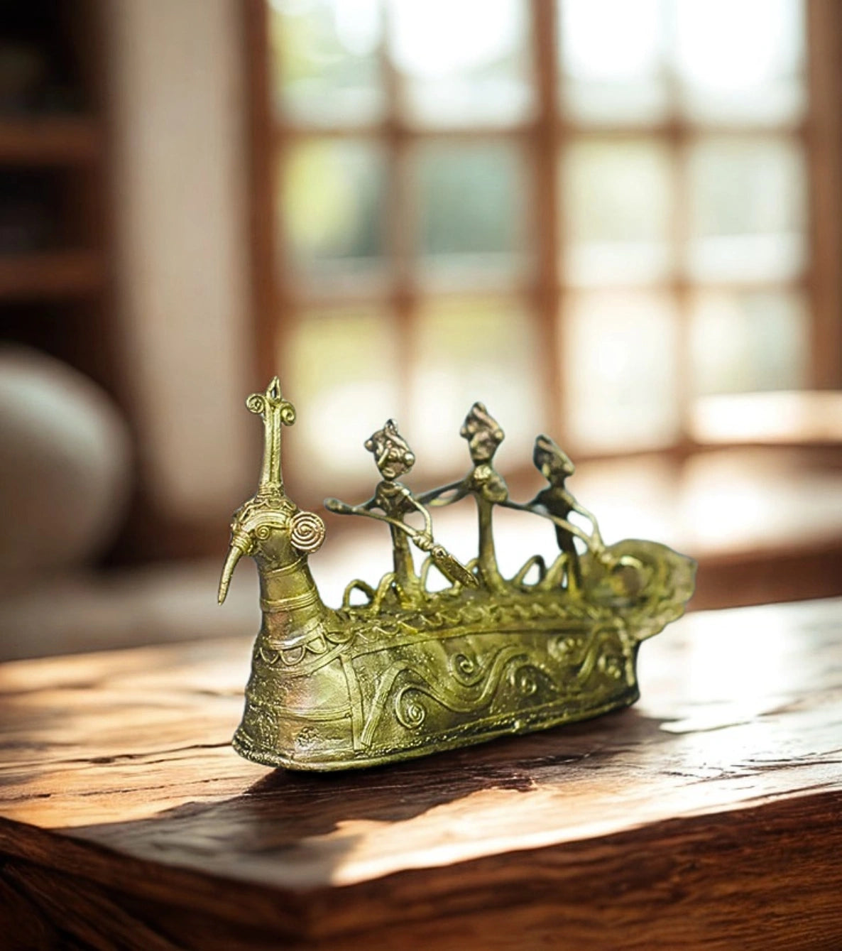 Dokra Small Boat | Handcrafted Brass Figurine – Traditional Dhokra Art ...
