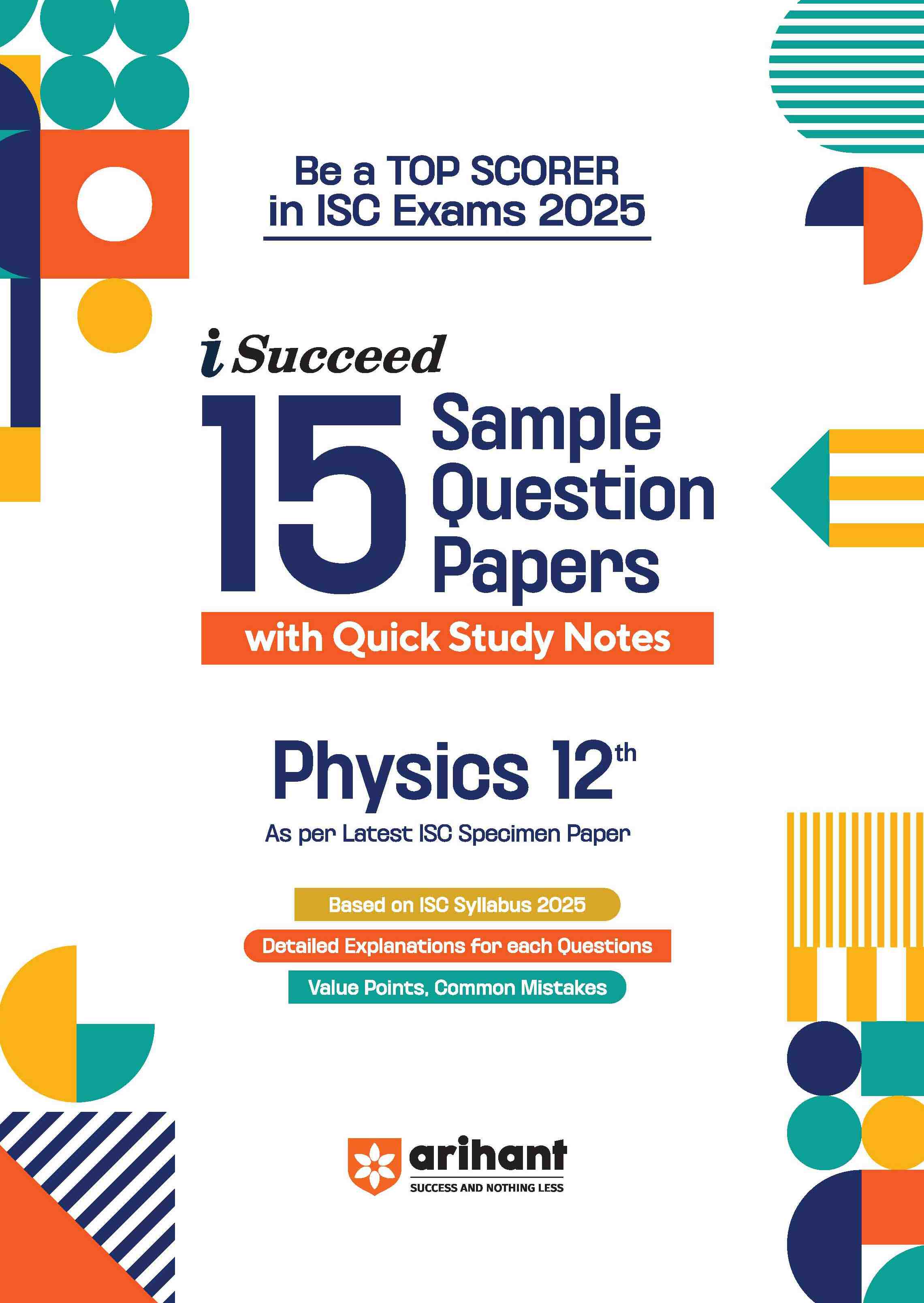 i-Succeed ISC Physics Class 12th | 15 Sample Question Papers | For ISC ...