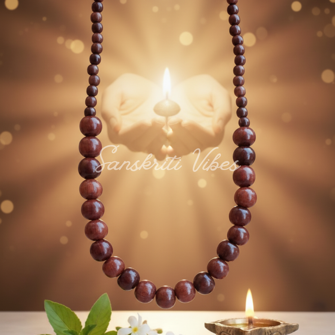 Rakt Chandan Red Sandalwood Neck Mala Original Sandalwood Mala for ...