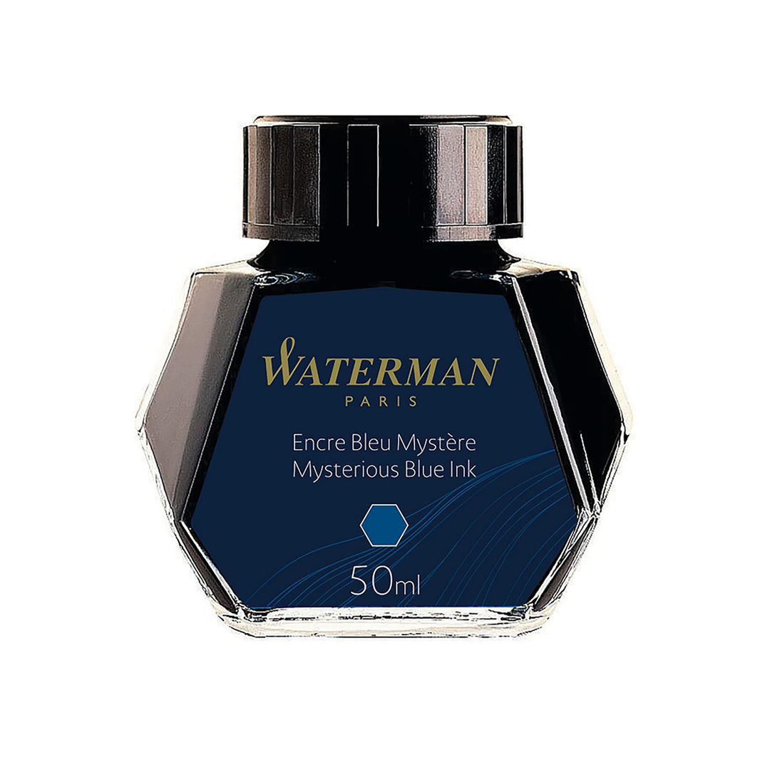 Waterman Mysterious Blue Fountain Pen Ink Glass Bottle | Retail Maharaj